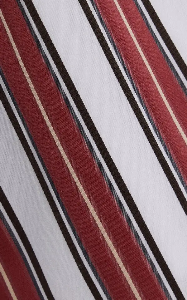 SANDERLAK Striped Drawstring Cotton Wide-leg Pants
