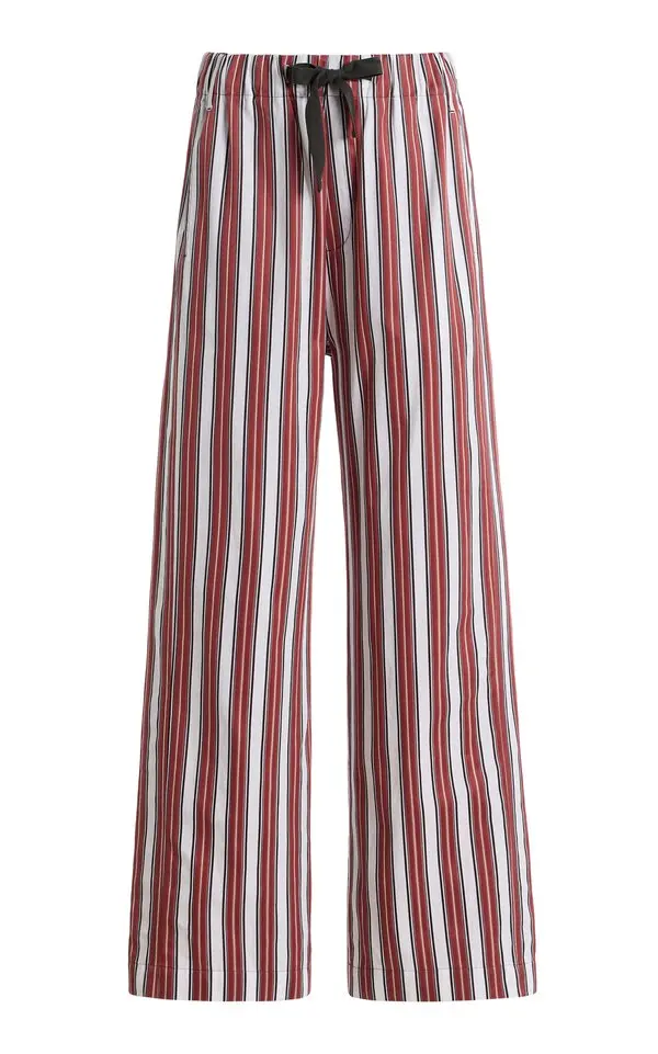 SANDERLAK Striped Cotton Wide-leg Pants - Stripe