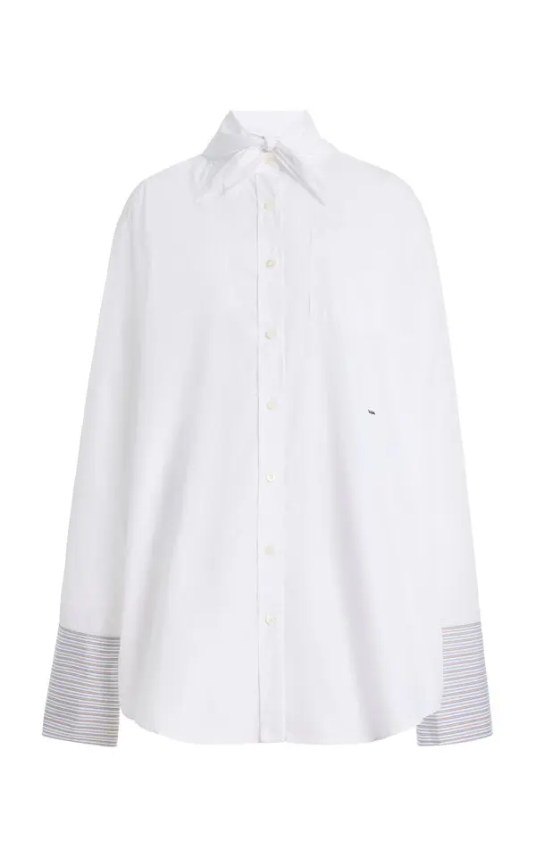 Prada Tie-neck Cotton Shirt - White