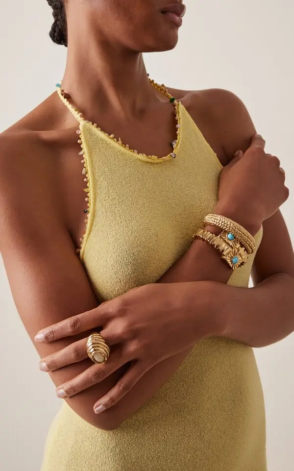 PAOLA SIGHINOLFI Amanda 18k Gold-plated Pewter Resin Ring