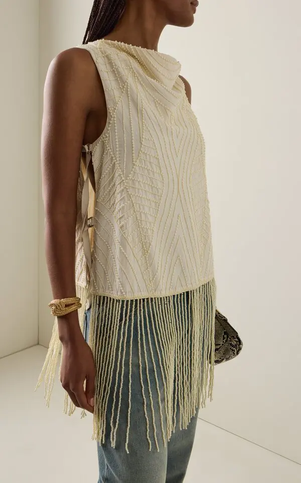 Sea Carlotta Embellished Cotton-blend Top