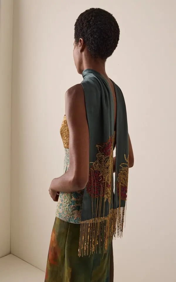 Dries Van Noten Embroidered Silk Scarf1