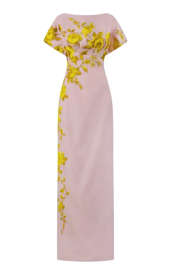 Lela Rose Rose Fil Coupé Column Gown