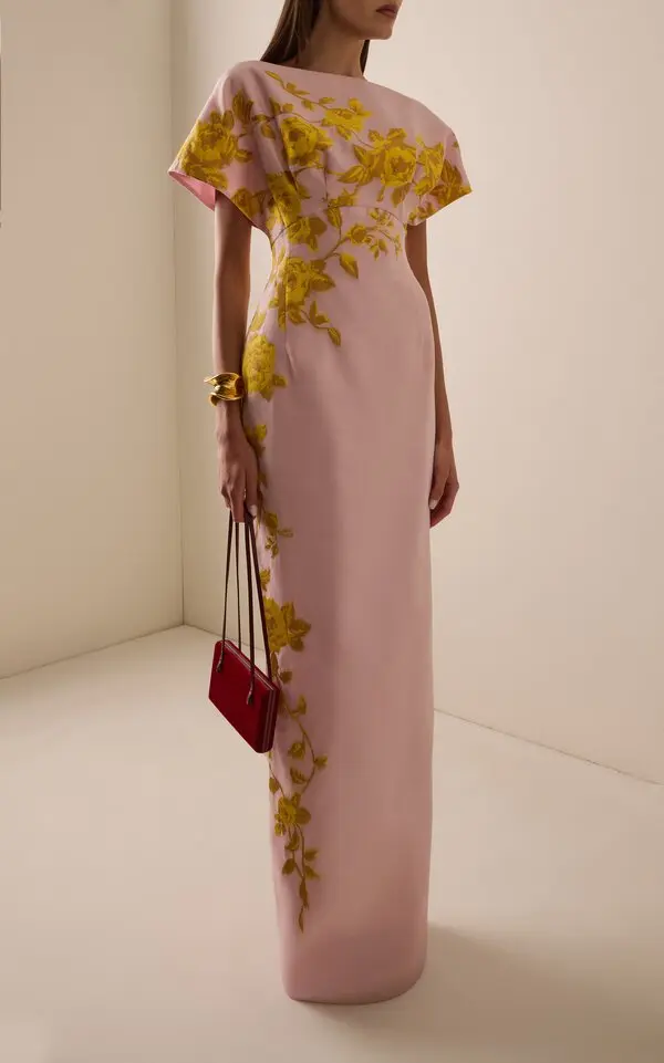 Lela Rose Rose Fil Coupé Column Gown