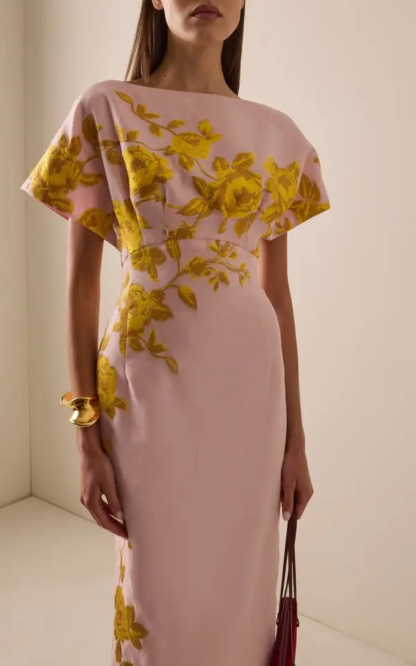 Lela Rose Rose Fil Coupé Column Gown