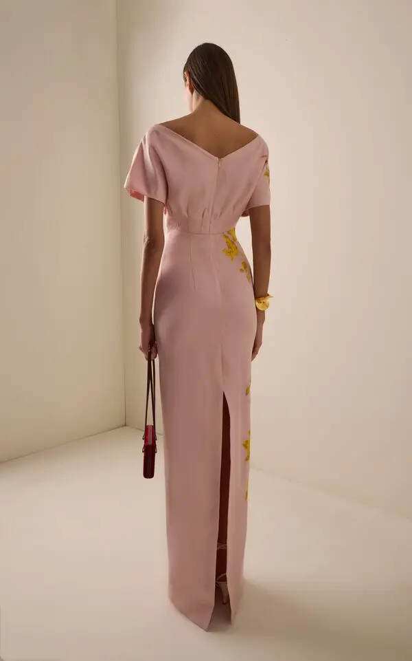 Lela Rose Rose Fil Coupé Column Gown