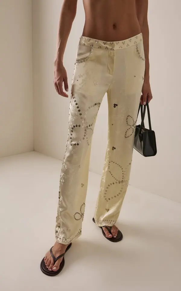 SIEDRES Brity Embellished Straight-leg Pants