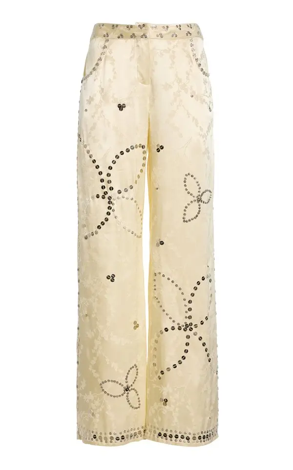 SIEDRES Embellished Straight-leg Pants