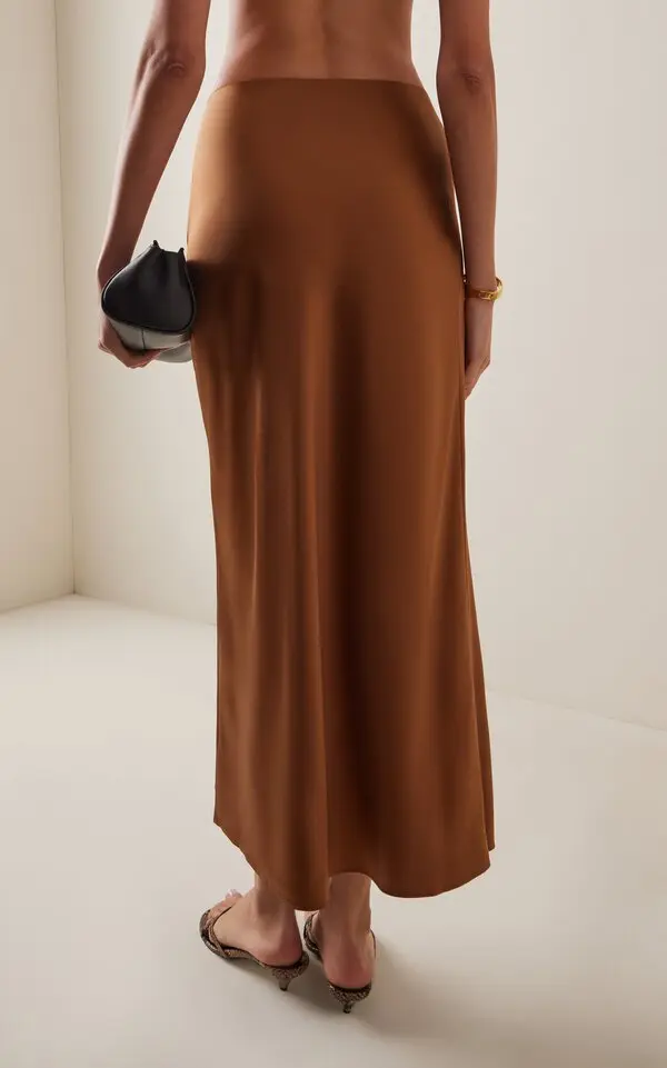 FAVORITE DAUGHTER Silk-blend Satin Midi Skirt