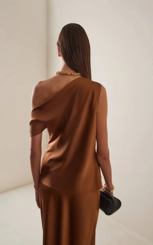 FAVORITE DAUGHTER Exclusive The Side Note Silk-blend Top
