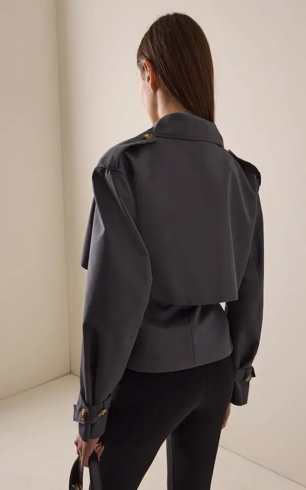 FAVORITE DAUGHTER Cropped Cotton-blend Trench Coat