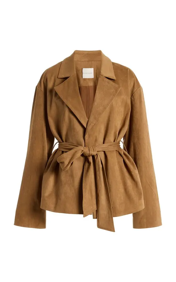 FAVORITE DAUGHTER The Marina Faux Suede Wrap Coat