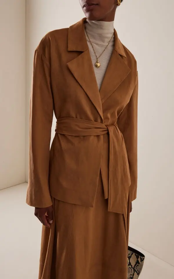 FAVORITE DAUGHTER The Marina Faux Suede Wrap Coat