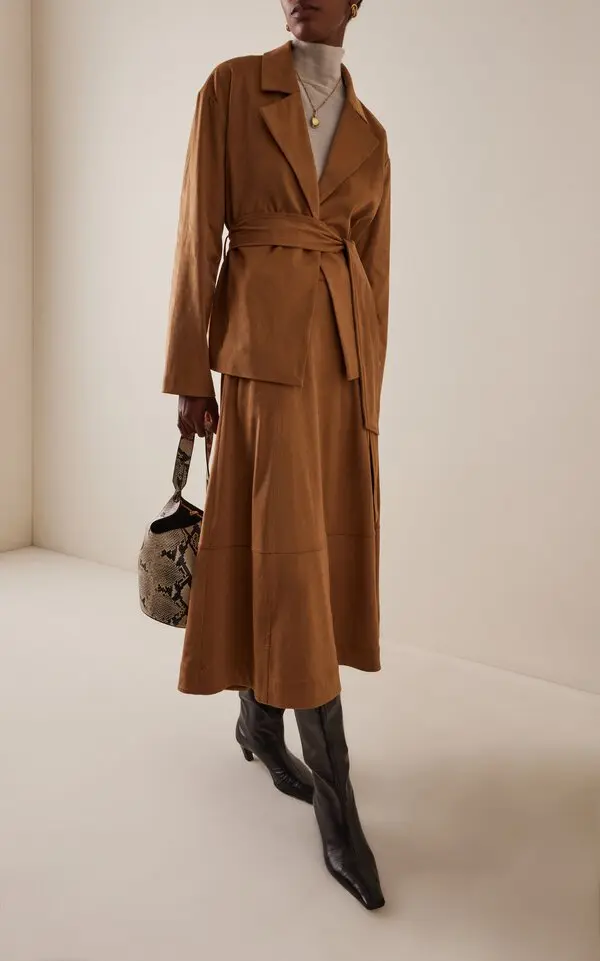 FAVORITE DAUGHTER The Marina Faux Suede Wrap Coat