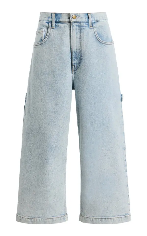 SANDERLAK Skater Rigid Mid-rise Wide-leg Jeans - Light Wash