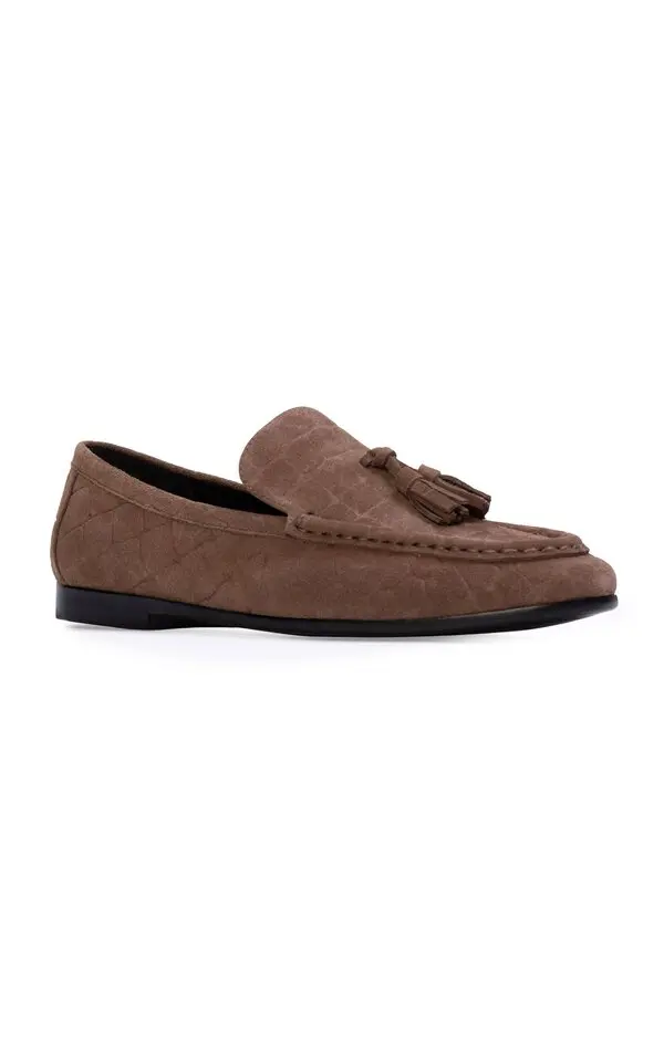 BLACK SUEDE STUDIO Finn Croc-suede Loafers