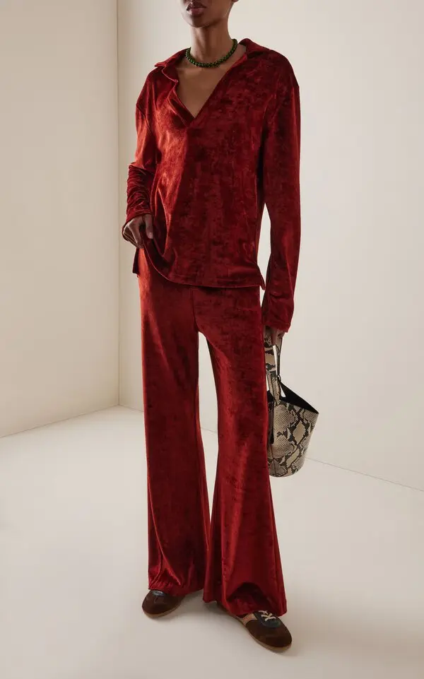 SANDERLAK Velvet Flared Pants