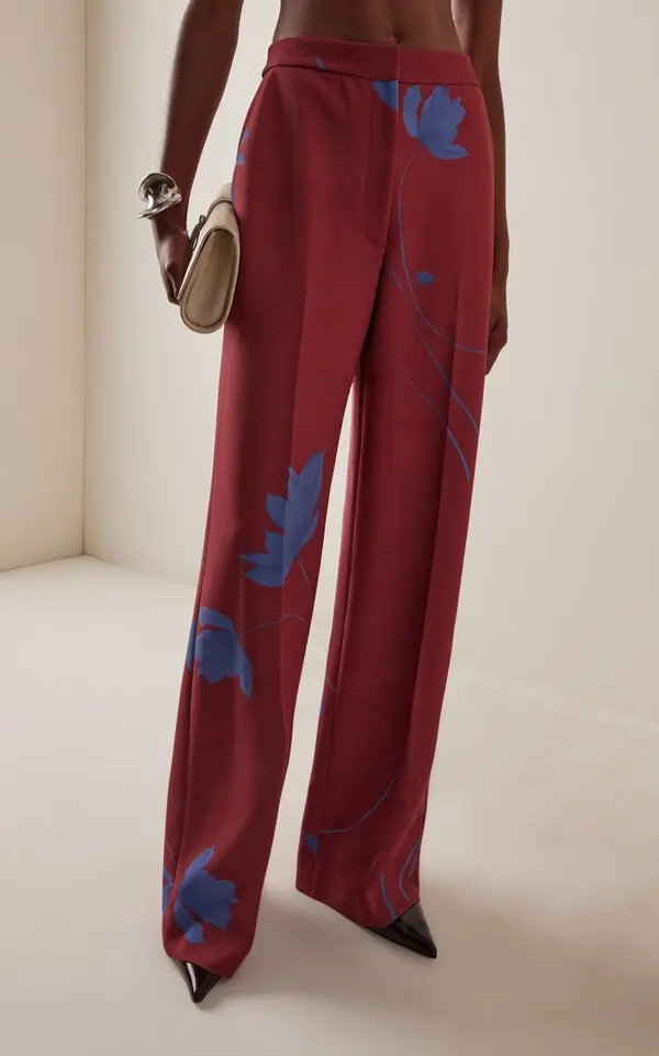 Lela Rose Exclusive Molly Printed Crepe Pants