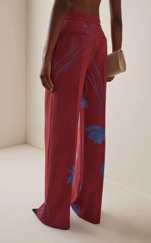 Lela Rose Exclusive Molly Printed Crepe Pants