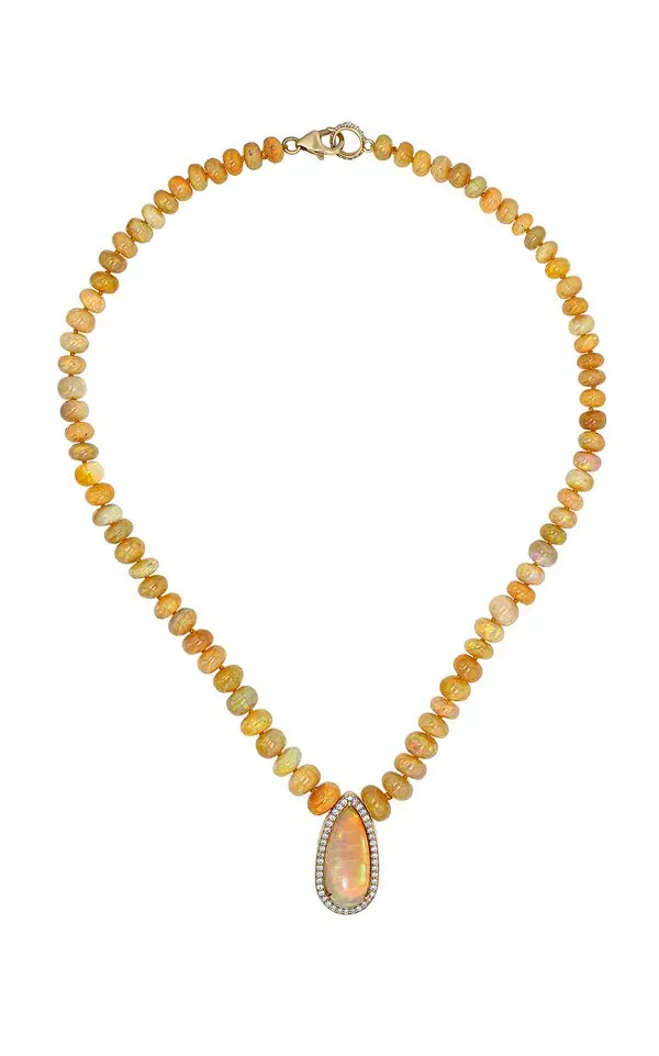 Sheryl Lowe 14k Ethiopian Opal Teardrop Necklace