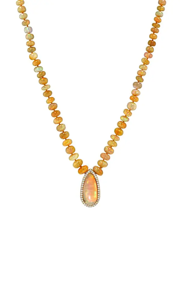 Sheryl Lowe 14k Ethiopian Opal Teardrop Necklace