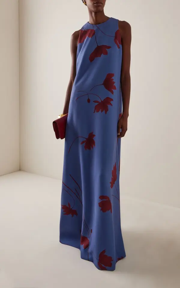 Lela Rose Printed Crepe Gown