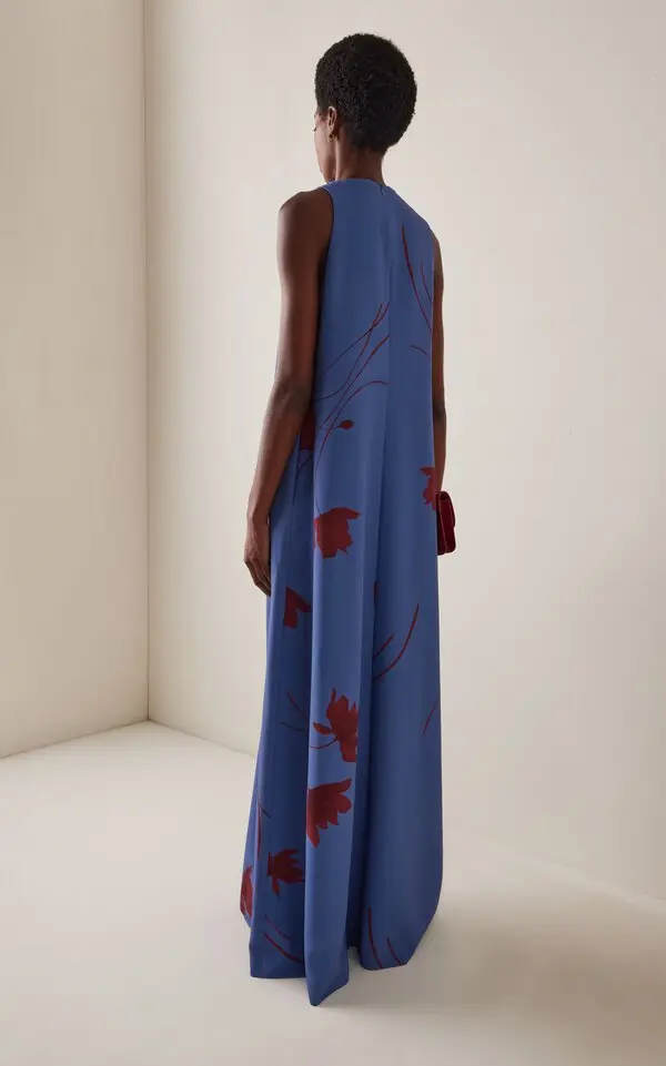 Lela Rose Printed Crepe Gown