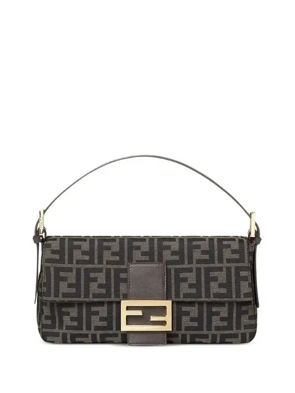 Fendi Baguette 26424 In Jacquard Ff Zucca Fabric - Brown