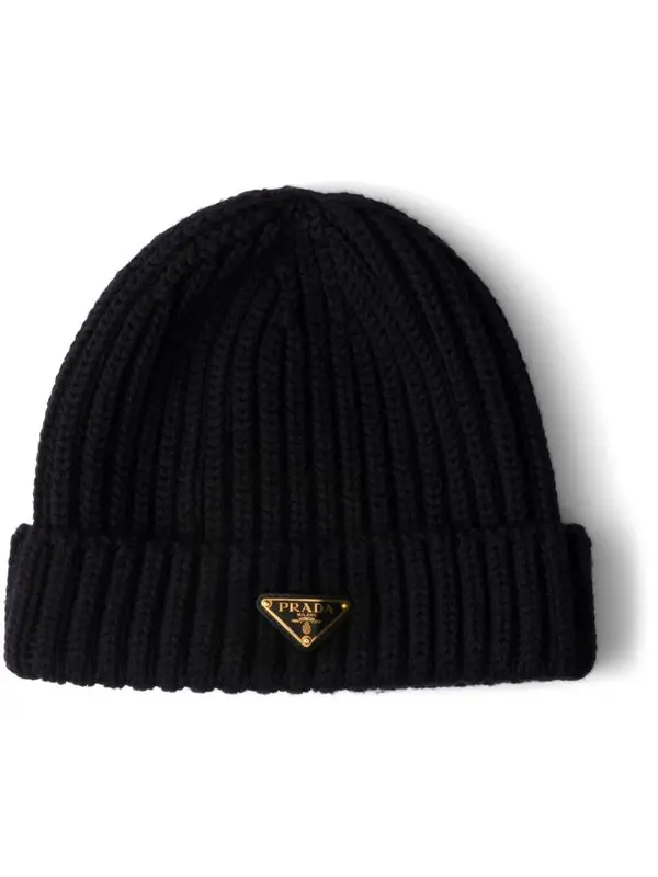 Prada Ribbed Wool Beanie