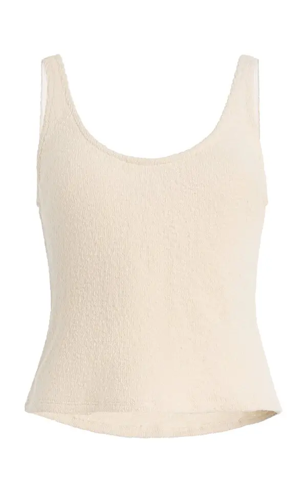 ANEMOS Round Neck Knit Tank Top - White
