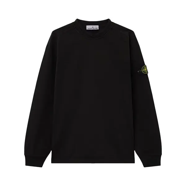 Stone Island Organic Cotton Fleece Sweatshirt - Black