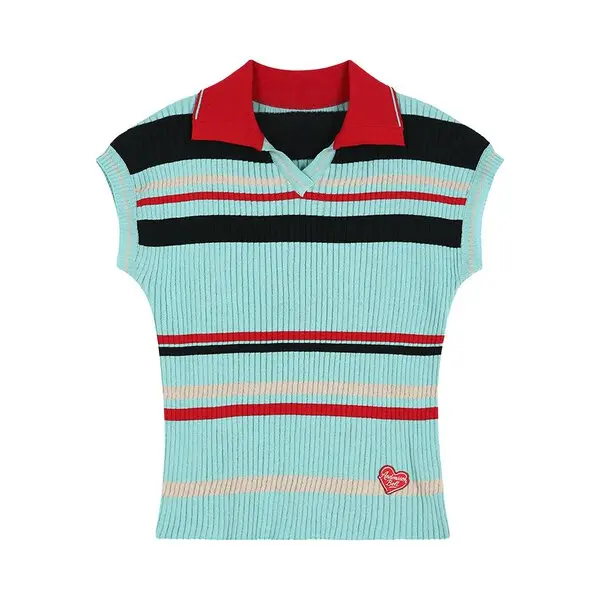 Andersson Bell Color-blocked Knit Polo Vest