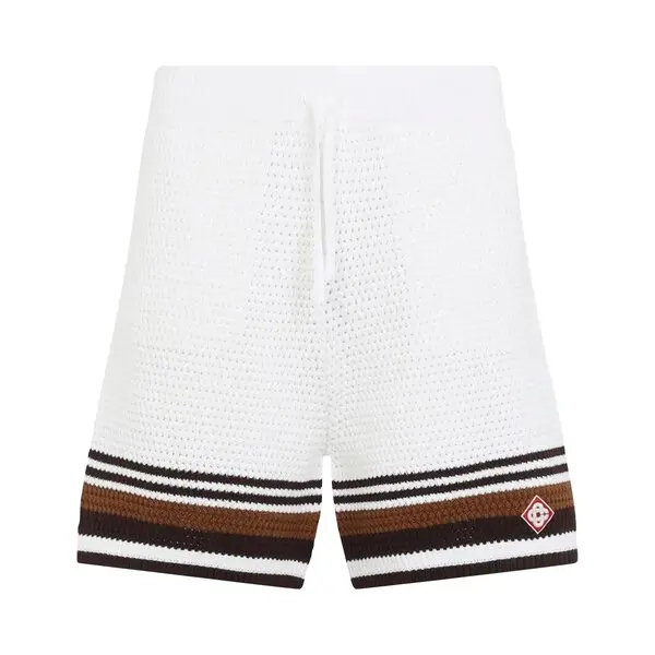 Casablanca Crochet Shorts With Striped Hem