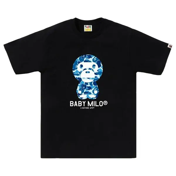 A BATHING APE Abc Camo Baby Milo Tee /blue