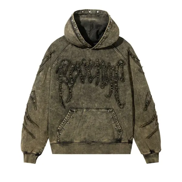 REVENGE Vintage Arch Logo Studded Hoodie