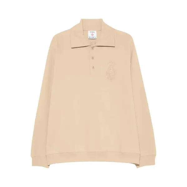 Casablanca Interlock Punto Collared Sweatshirt 'beige