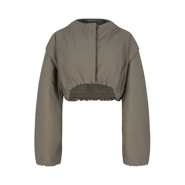 AMOMENTO Sheer Nylon Padded Crop Jumper