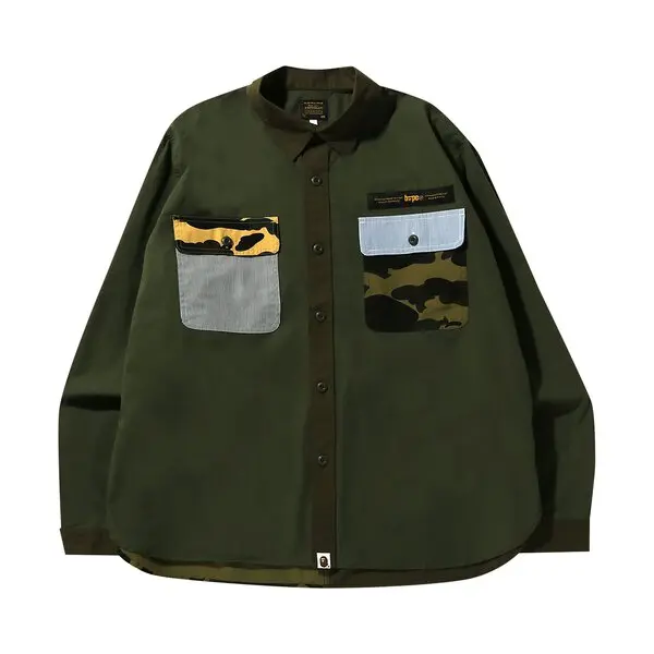 A BATHING APE Military Crazy Pattern Relaxed Fit Shirt