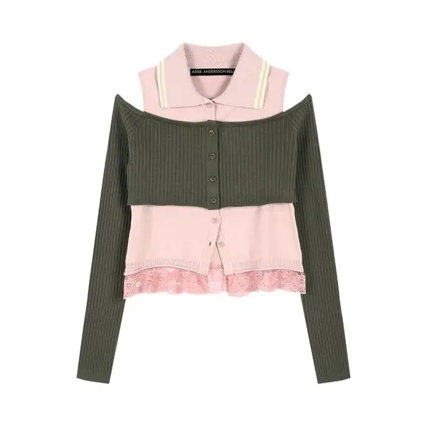 Andersson Bell Layered Off-shoulder Collar Top