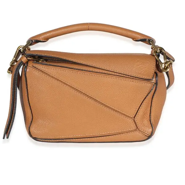 Loewe Grained Calfskin Puzzle Bag - Brown