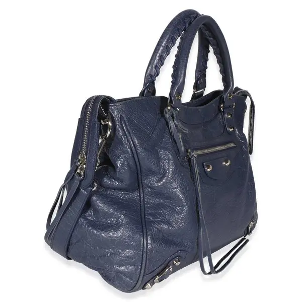 Balenciaga Bleu Obscur Agneau Velo Bag - Blue