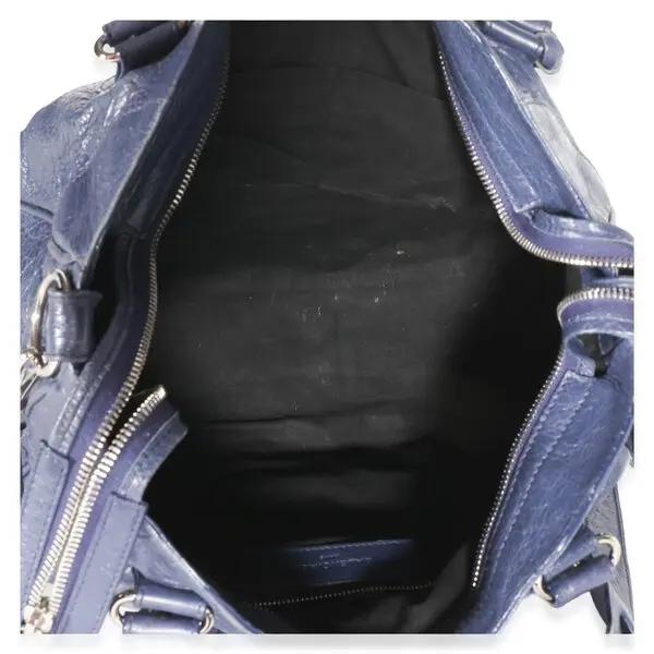 Balenciaga Bleu Obscur Agneau Velo Bag - Blue