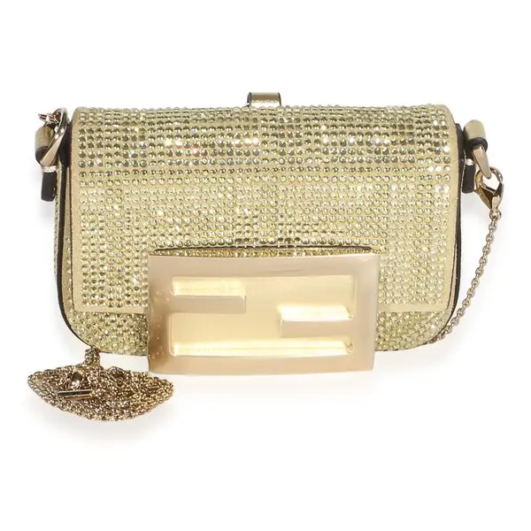 Fendi Embellished Baguette Charm - Gold