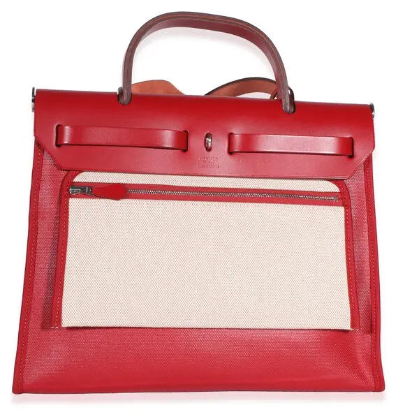 Hermès Herbag Zip 31 Pm Shoulder Bag - Red