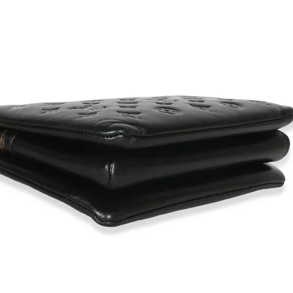 LOUIS VUITTON Monogram Embossed Lambskin Coussin Pm Shoulder Bag - Black