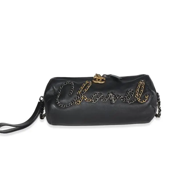 Chanel Metallic Lambskin Signe Bowling Bag