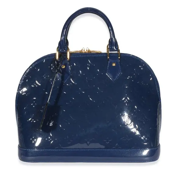 LOUIS VUITTON Monogram Vernis Alma Pm Top Handle Bag - Blue