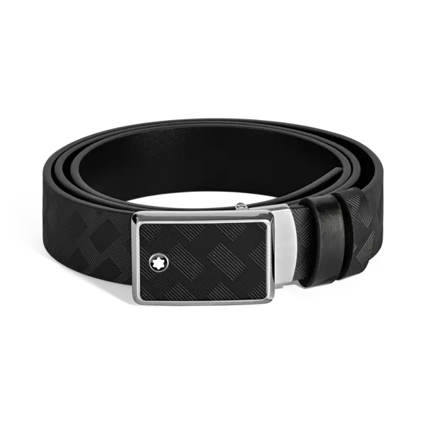 Montblanc 35mm Reversible Leather Belt With Marquetry Buckle - Noisette