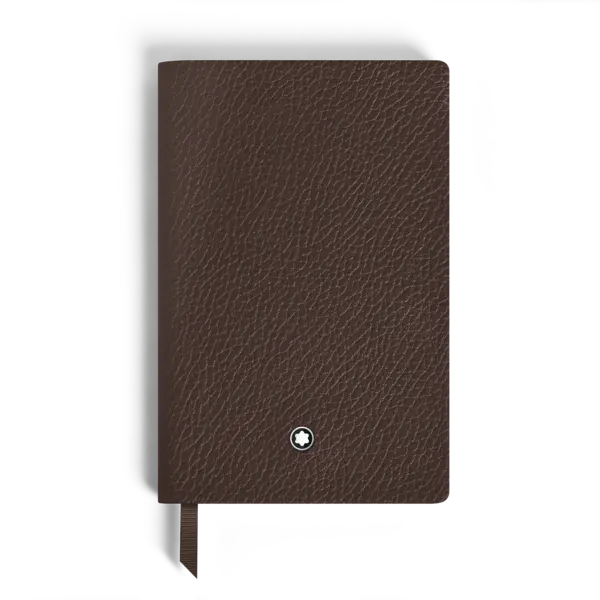 Montblanc Small Notebook In Grain Leather, Lined Pages - Ebony