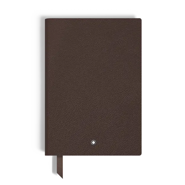 Montblanc Medium Notebook In Grain Leather, Lined Pages - Ebony
